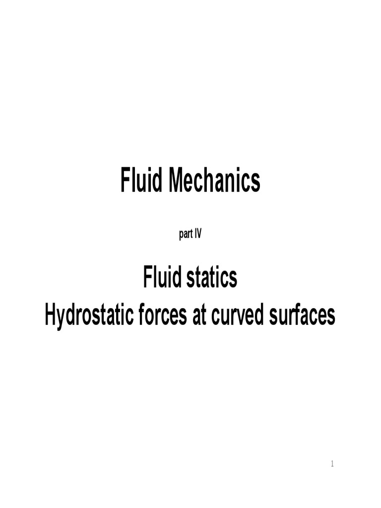 Fluid Mechanics Part IV - Calculating Hydrostatic Force on Curved Surfaces | PDF | Buoyancy ...