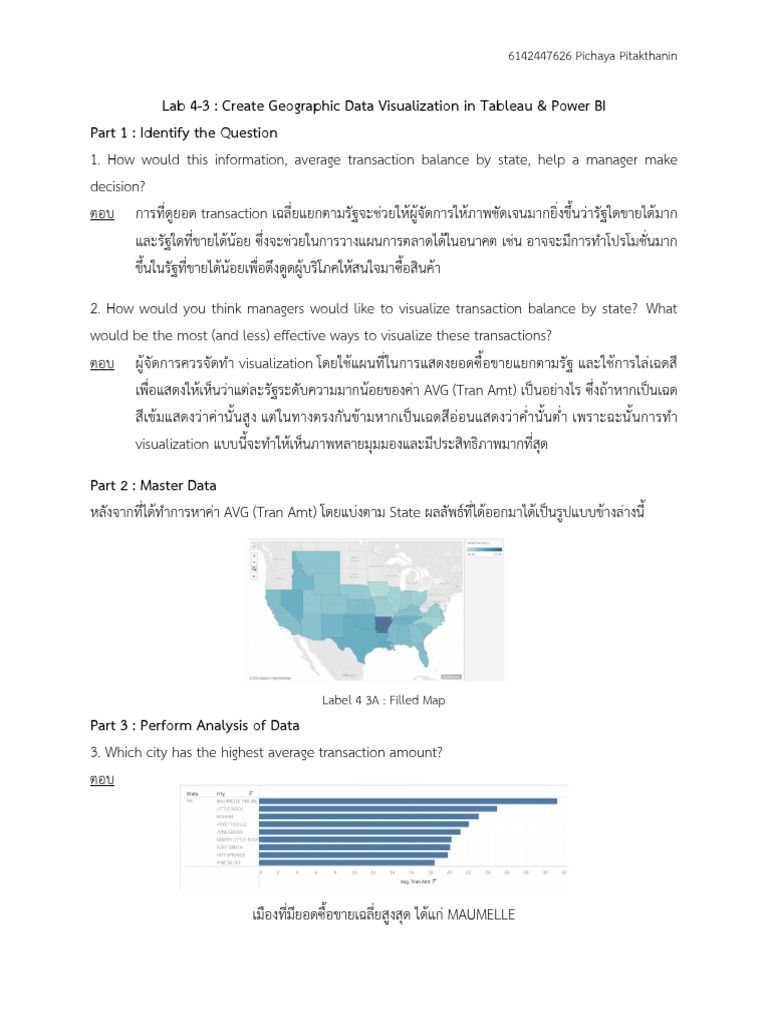 Lab 4 Create Visualization in Tableau & Power BI | PDF