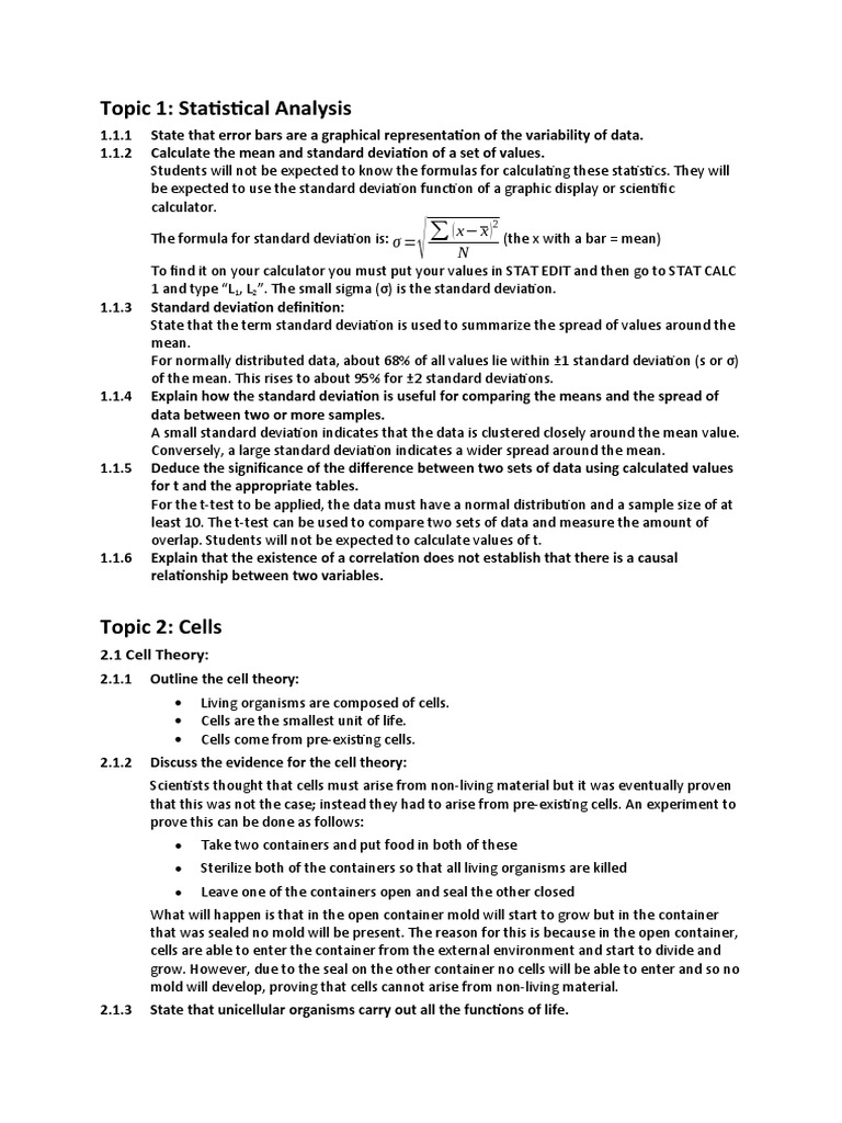 Biology SL Notes | PDF | Dominance (Genetics) | Mitosis