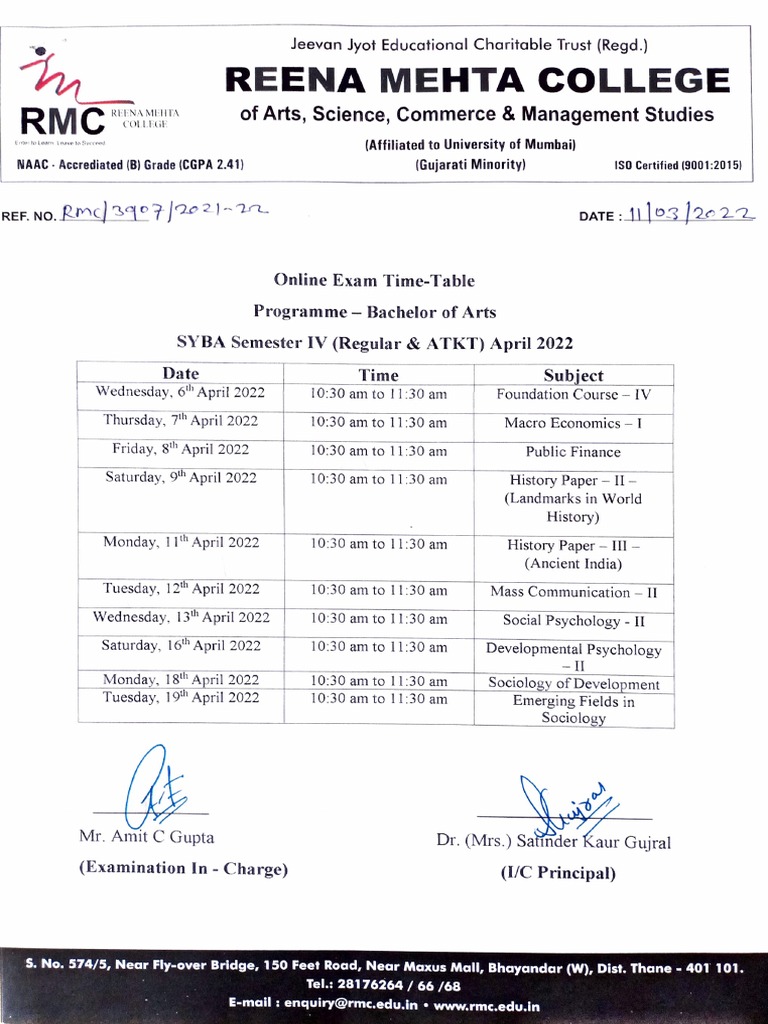 Reena Mehta College: REF. NO. Rm3g7 20212 | PDF | Economies