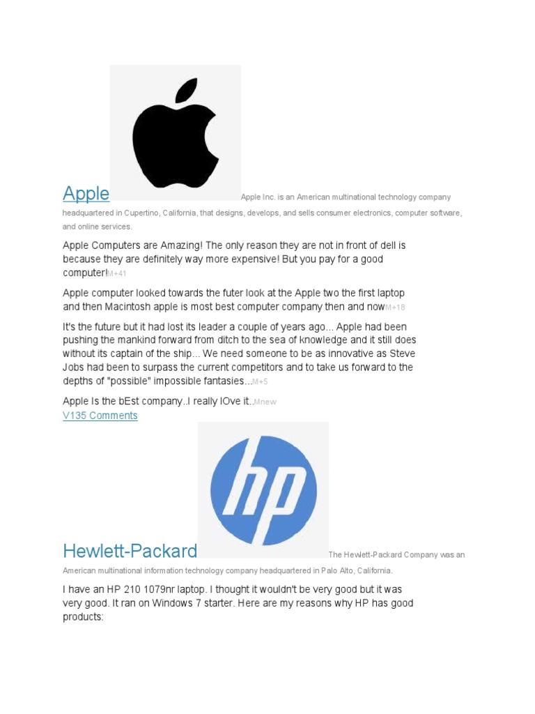 Computer Company Names | PDF | Samsung | Dell