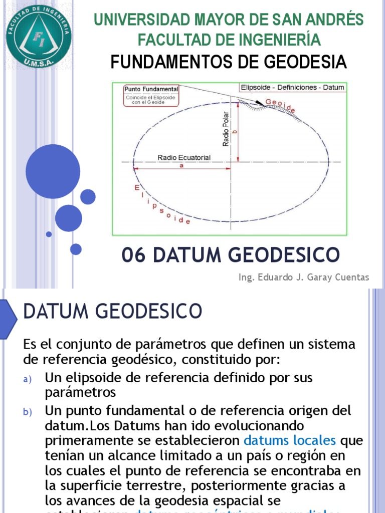 03 Datum Geodesico | PDF | Geodesia | Geometría
