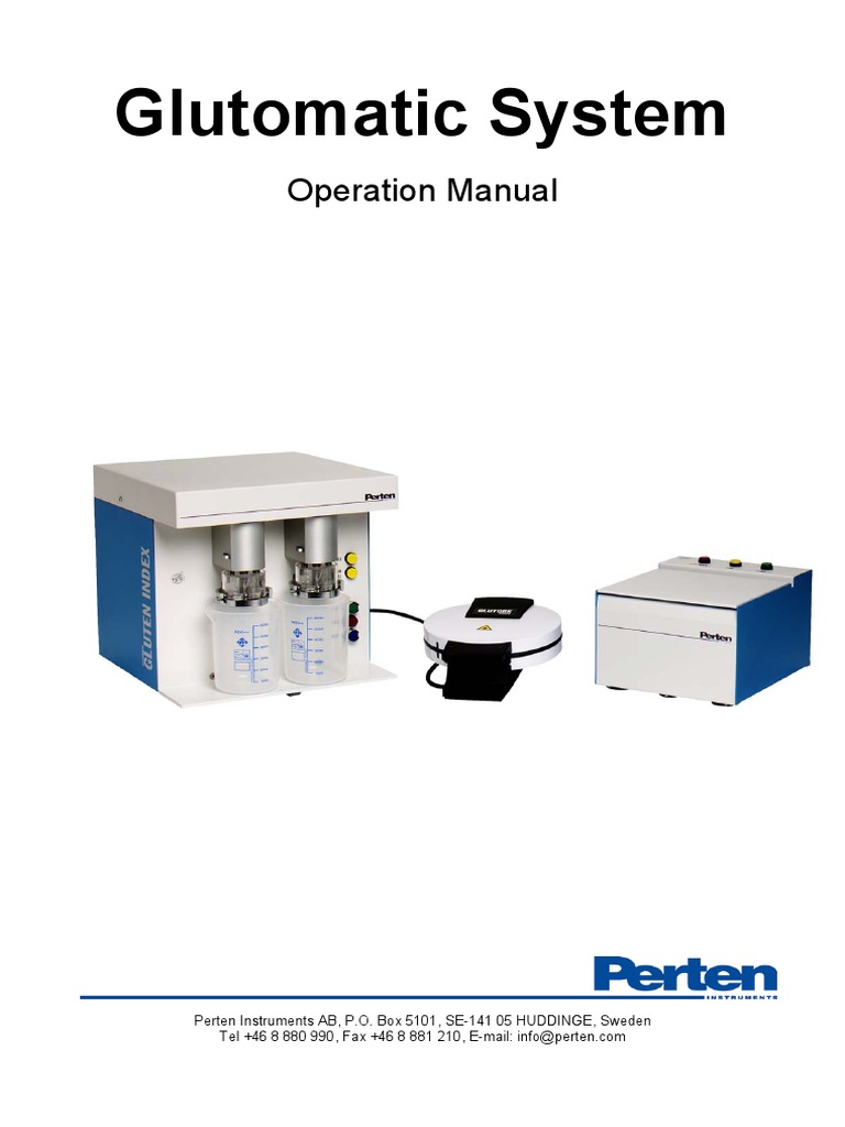 Glutomatic System: Operation Manual | PDF | Flour | Gluten
