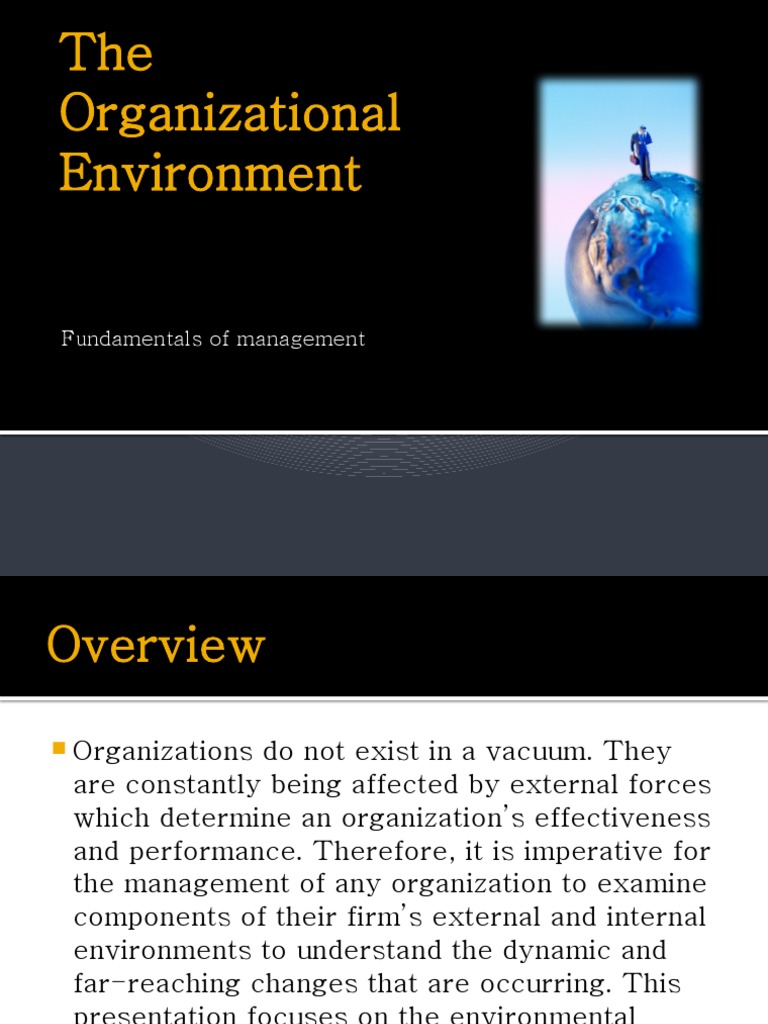 Lecture 5 - Organizational Environment-Internal-external-task | PDF ...