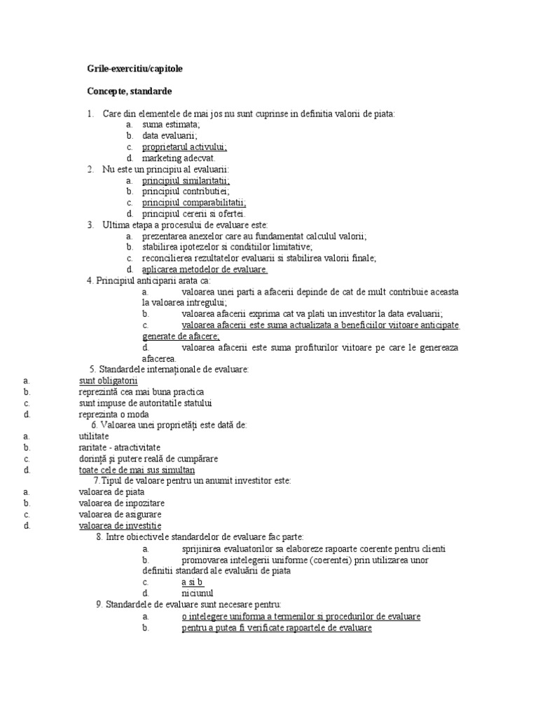 Grile Lucru Evaluare | PDF