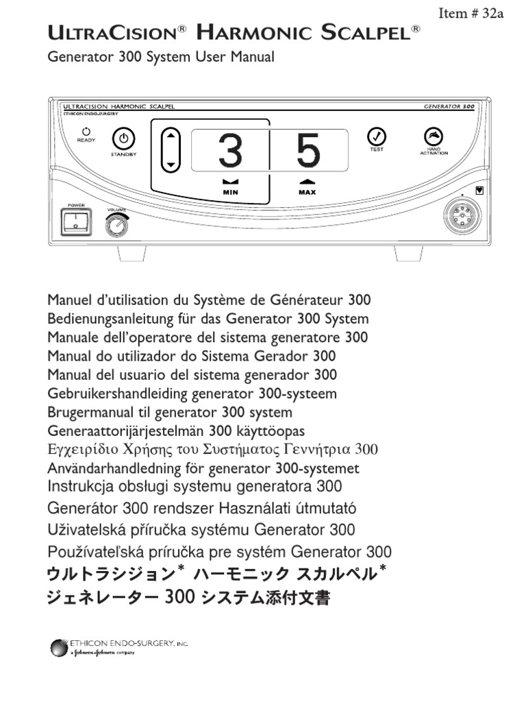 Ultracision Harmonic Scalpel Generator 300 | PDF | Ac Power Plugs And ...