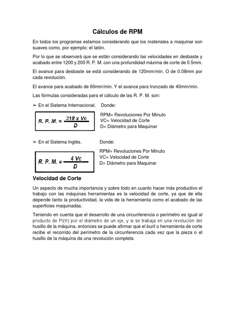 17.2 Cálculos de RPM | PDF | Metalurgia | Rieles