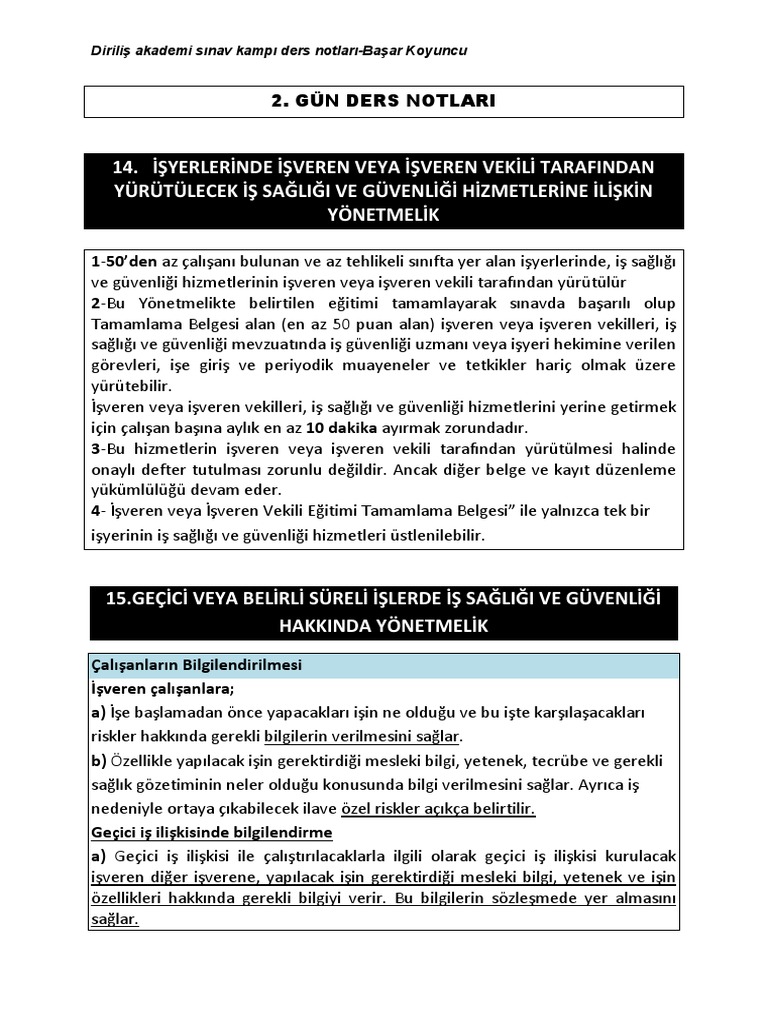 Ders Notları Isg | PDF