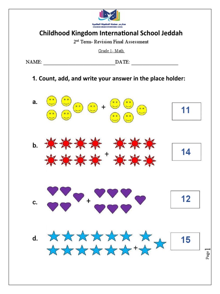 Grade 1 - Math Revision | PDF | Mathematics
