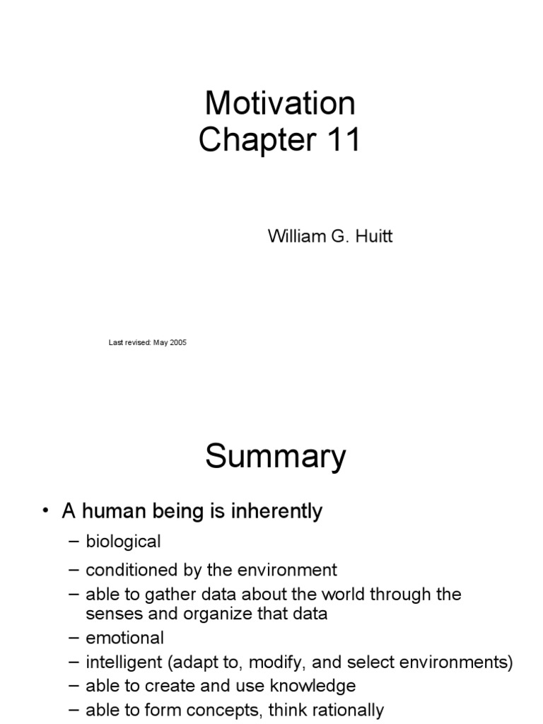 Motivation: William G. Huitt | PDF | Motivational | Motivation