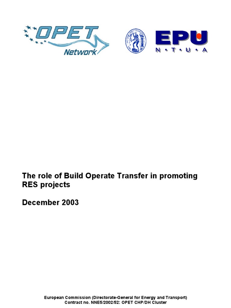 The Role of Build Operate Transfer in Promoting RES Projects December ...