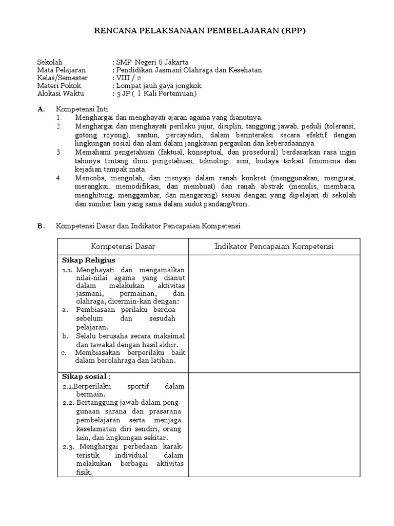 11 RPP Lompat Jauh SMPN 8 | PDF