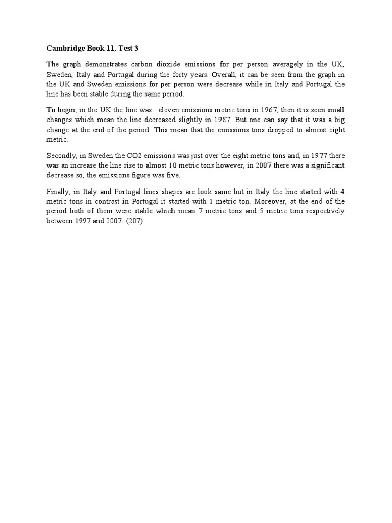 Cambridge Book 11, Test 3, Task 1 | PDF