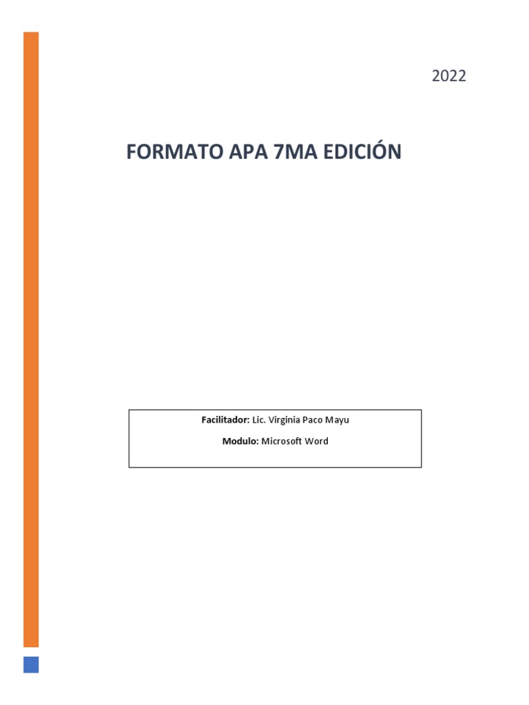 FORMATO APA 7 Edición | PDF | Citación | Ventana (informática)