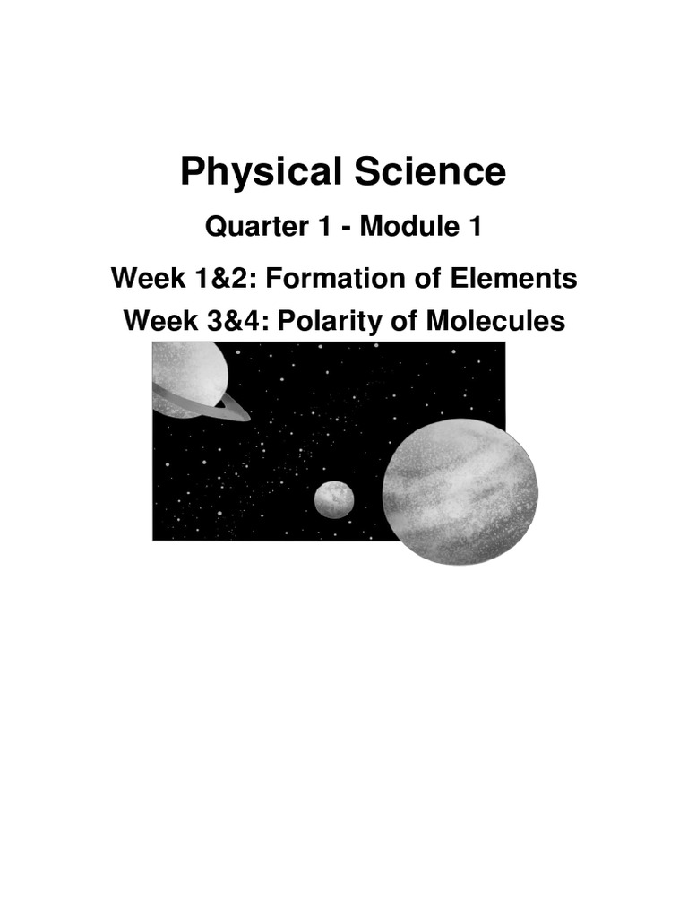 Physical Science - Week 1 To 4 | PDF | Chemical Polarity | Chemical ...