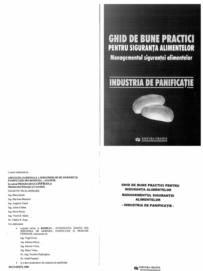 Ghid de Bune Practici Pentru Siguranta Alimentelor Industria de Panificatie | PDF