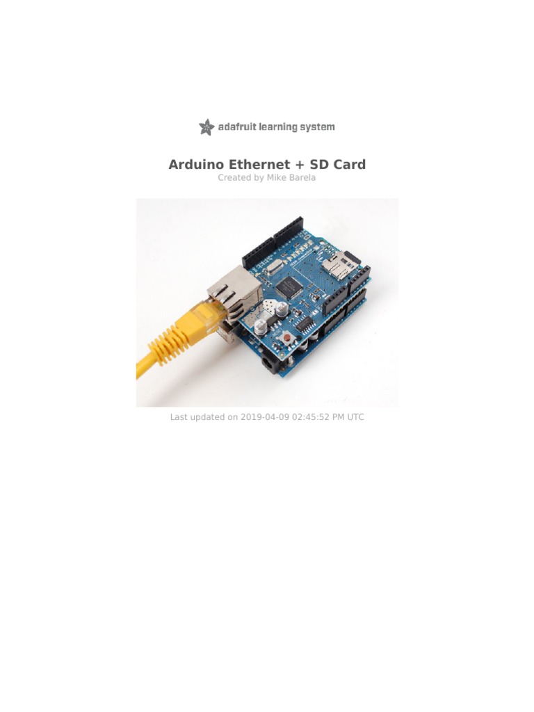 Arduino Ethernet SD Card | PDF | Arduino | Computer File Arduino Ethernet SD Card | PDF | Arduino | Computer File