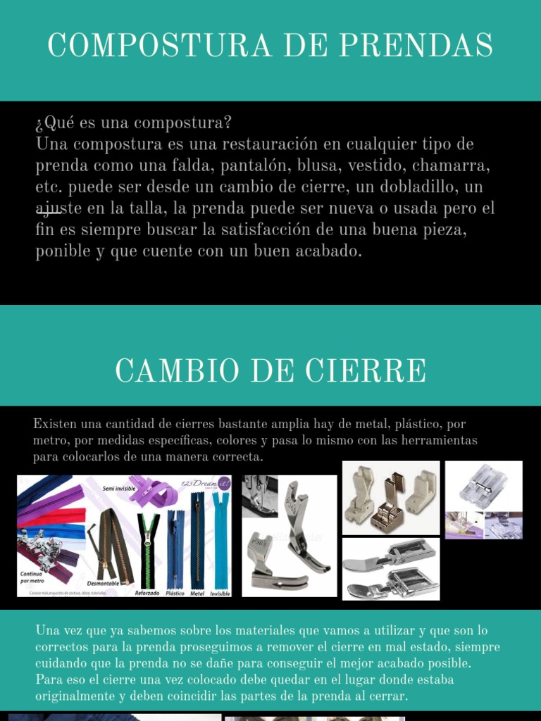Guía de Compostura de Prendas | PDF