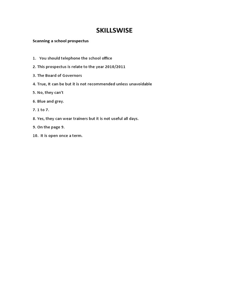 Skills Wise | PDF
