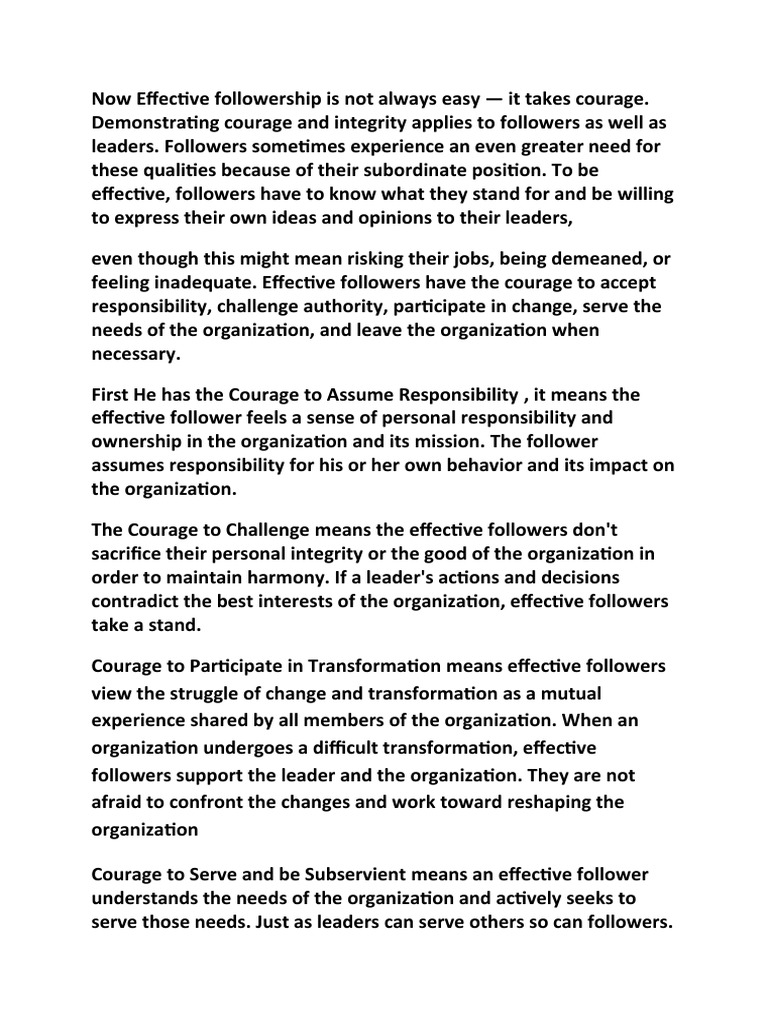 Effective Followership | PDF | Career & Growth | Self-Improvement