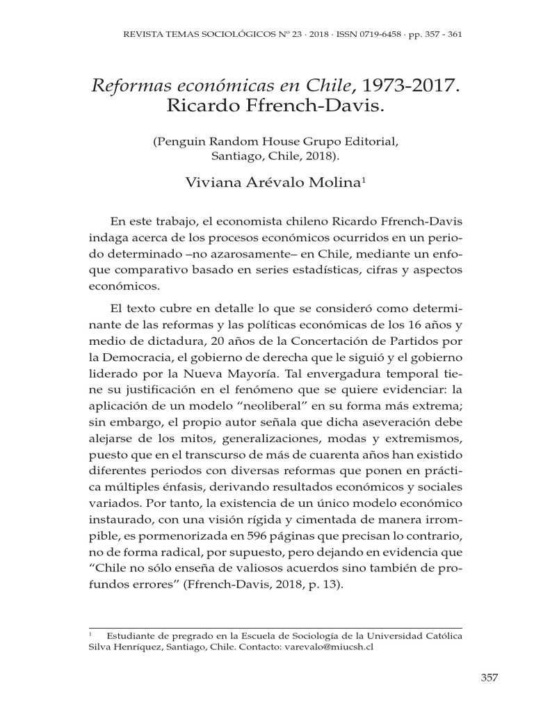 Reformas económicas en Chile 1973-2017 | PDF | Sociología | Chile