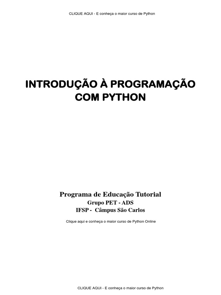 Apostila Python 1 | PDF | Python (linguagem de programação) | Linguagem ...