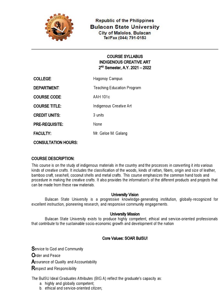 Indigenous Creative Arts Syllabus | PDF | Citation | Understanding