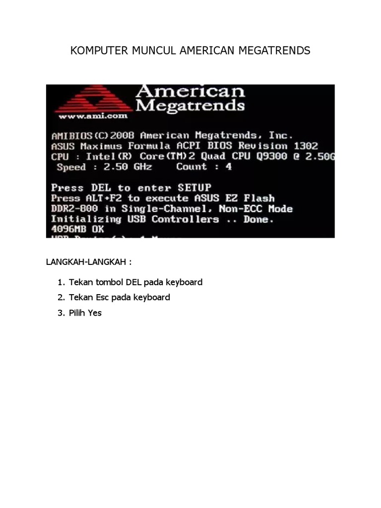 Komputer Muncul American Megatrends | PDF