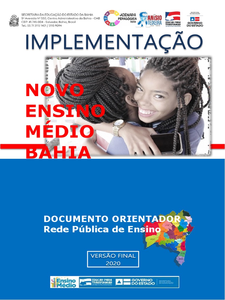 Documento Orientador Novo Ensino Médio Na Bahia Versão Final2020 | PDF ...