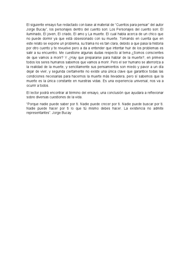 El Cuento Dentro Del Cuento Resumen | PDF