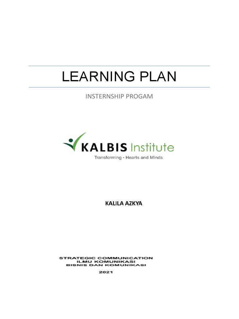 Learning Plan | PDF