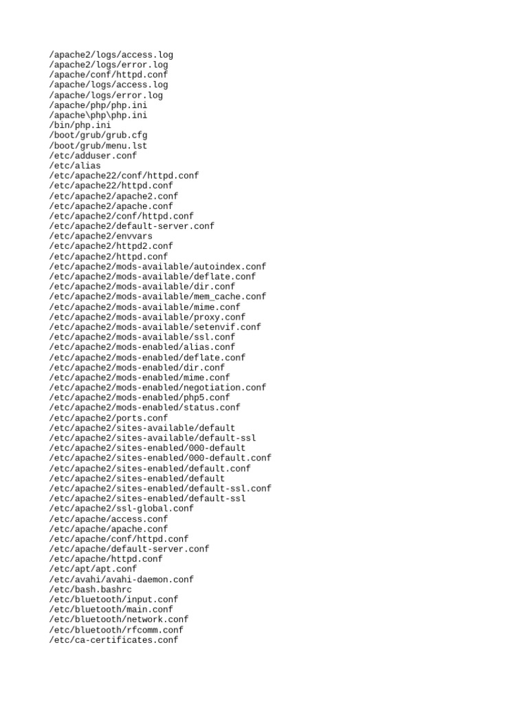 Lfi Linux List | PDF | Apache Http Server | Computer Architecture