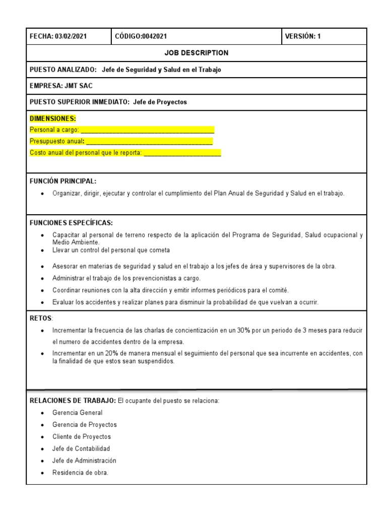 S4 Formato Descripción de Puestos | PDF | Business | Economias