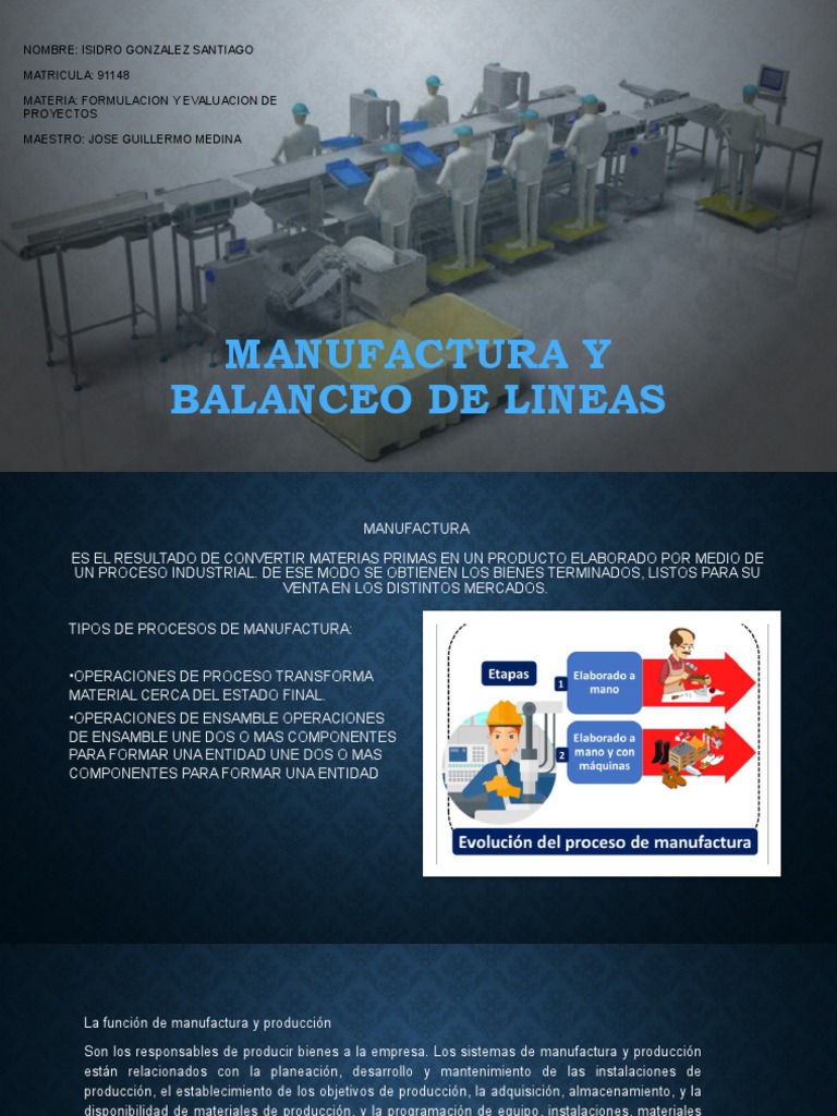 Manufactura y Balanceo de Lineas | PDF | Economias | Producción y ...