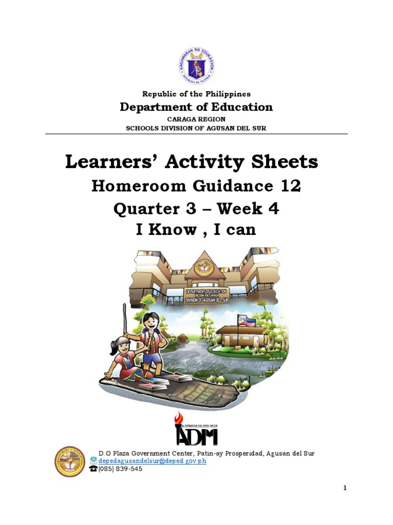 Learners' Activity Sheets: Homeroom Guidance 12 Quarter 3 - Week 4 I ...
