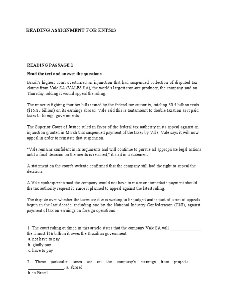 ENT503 - Reading Assignment | PDF | Business