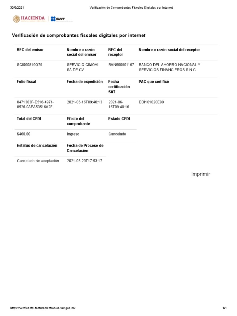 Verificación de Comprobantes Fiscales Digitales Por Internet | PDF