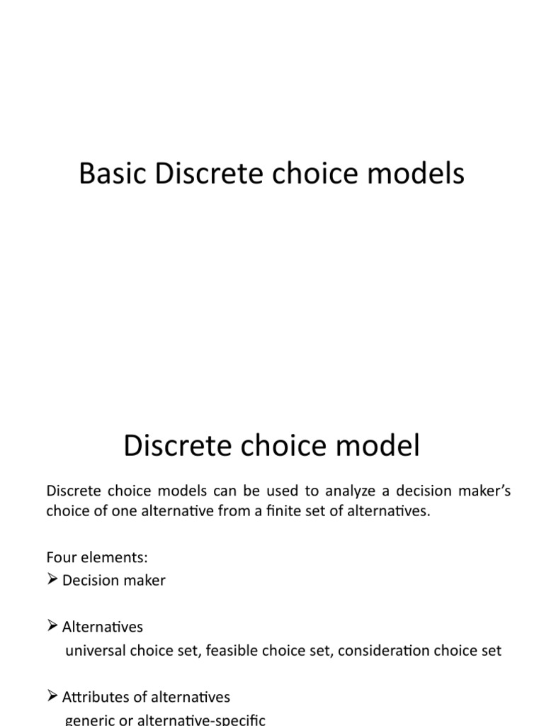 Discrete Choice Models 2 | PDF | Logistic Regression | Estimation Theory