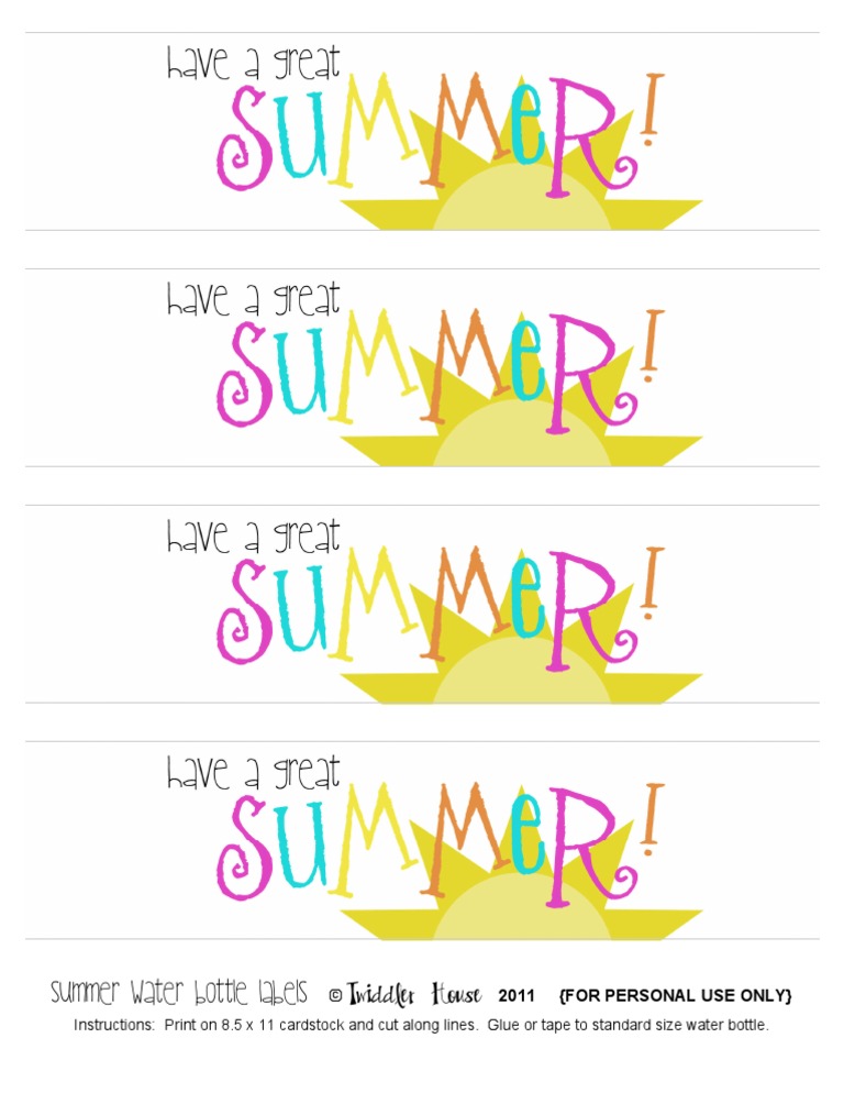 Summer Water Bottle Labels | PDF | Nature