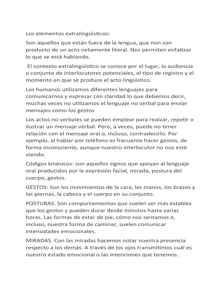 Los Signos Extralingüísticos Sustituyen | PDF