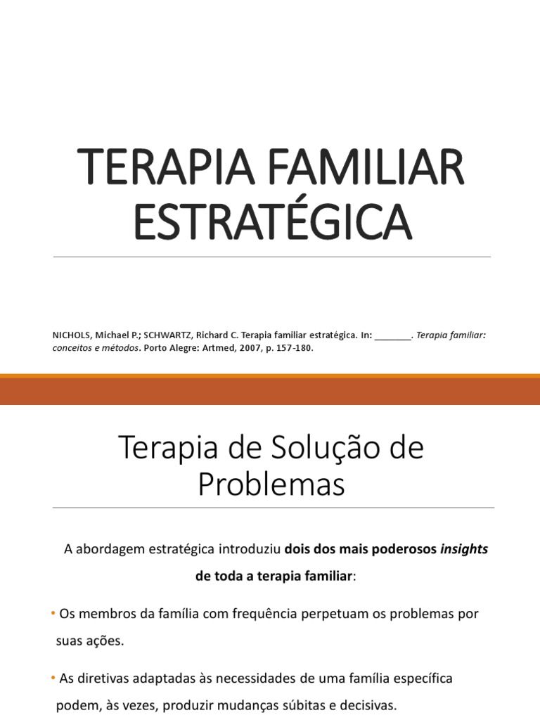 Aula Terapia Familiar Estratégica | PDF | Família | Psicoterapia