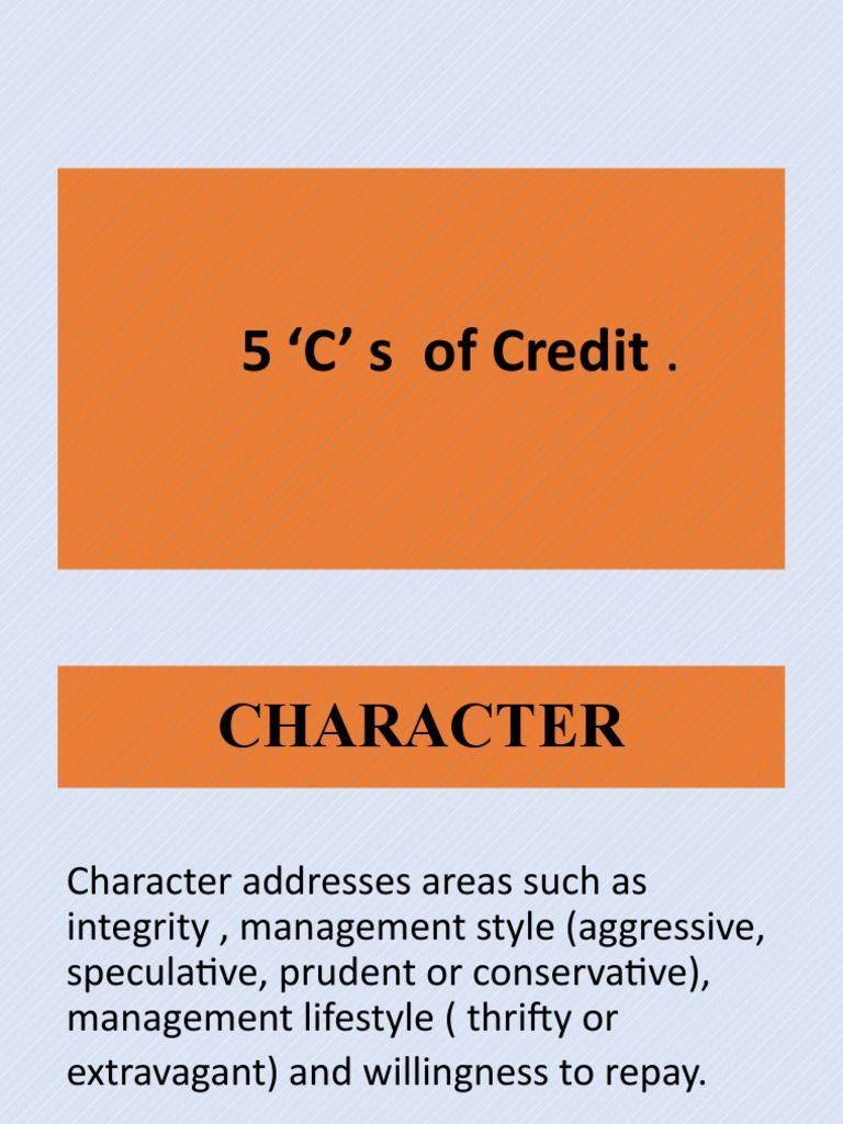 5 Cs of Credit. | PDF