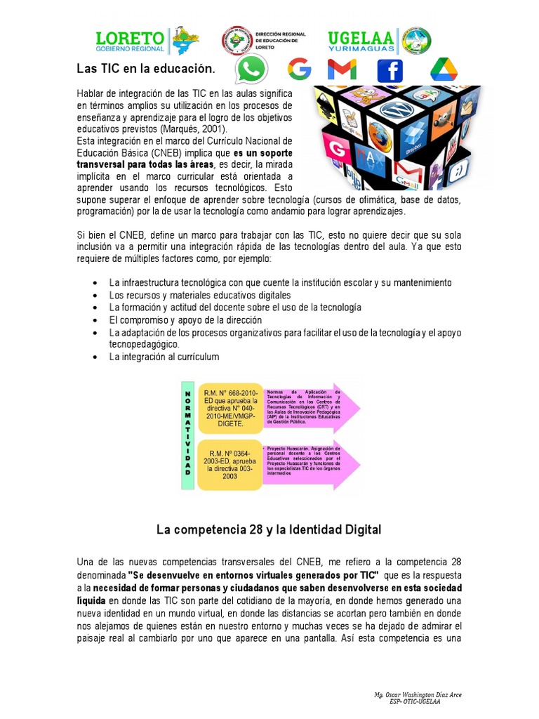 Las Tic En La Educación Pdf Plan De Estudios Tecnología De