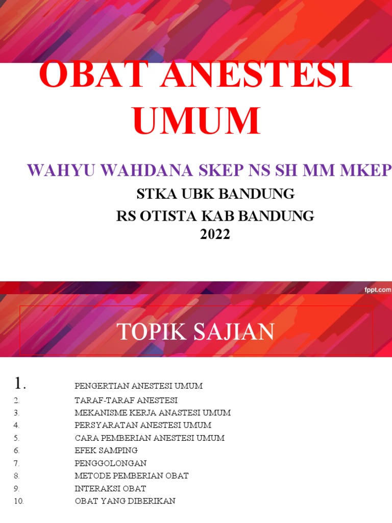 Anestesi Umum | PDF