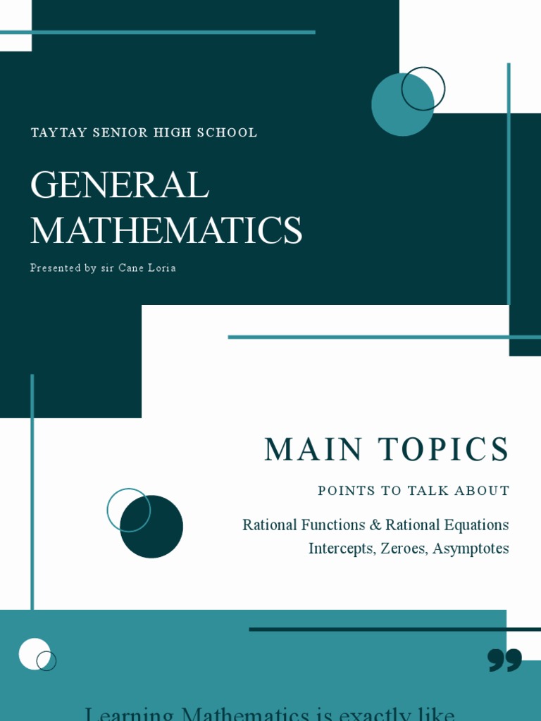 Taytay Senior High School: General Mathematics | PDF | Function ...