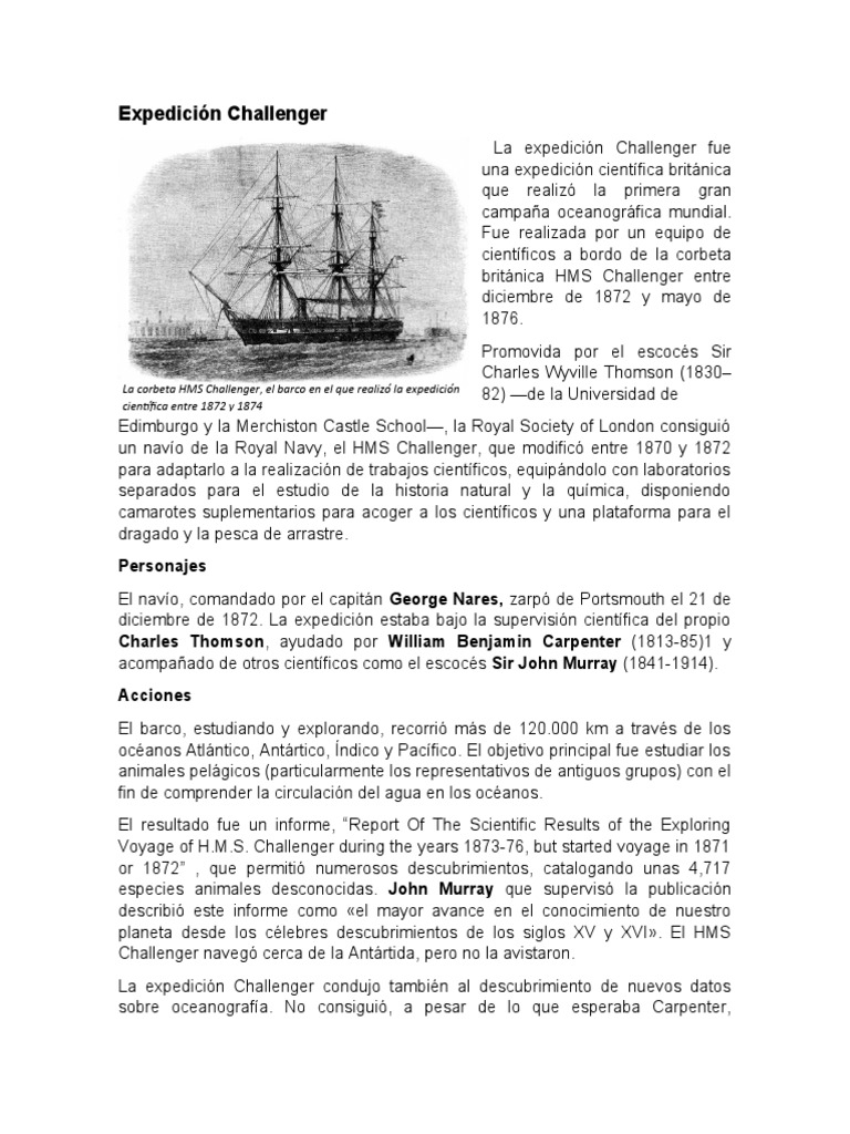La Expedicion Challenger | PDF | Geografía | Transporte de agua