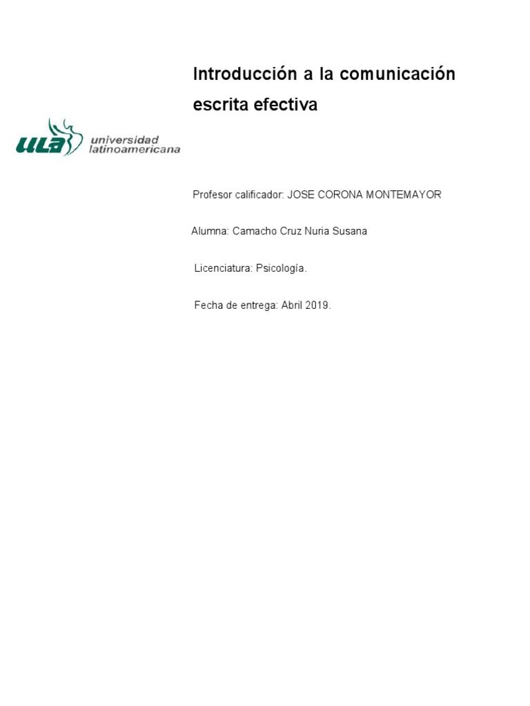 Introducción A La Comunicación Escrita Efectiva Pdf Educación Más