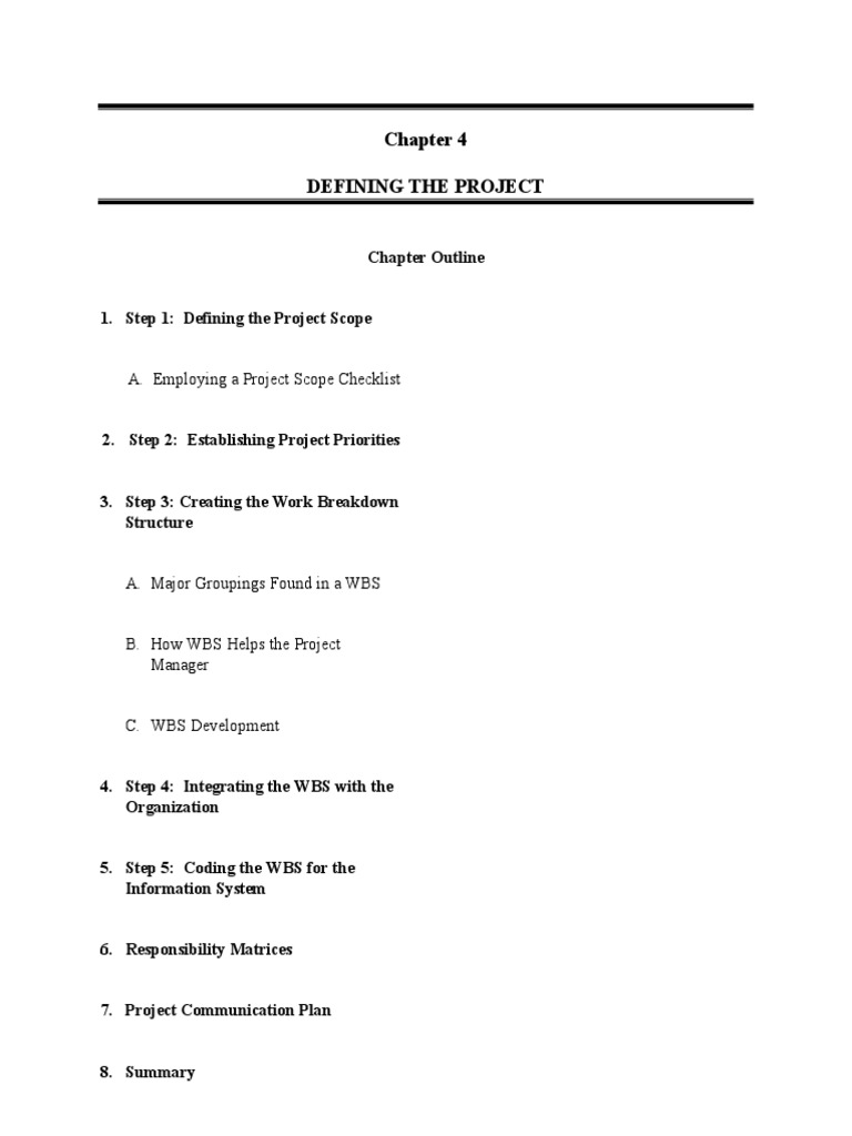 Defining The Project: A. Employing A Project Scope Checklist | PDF