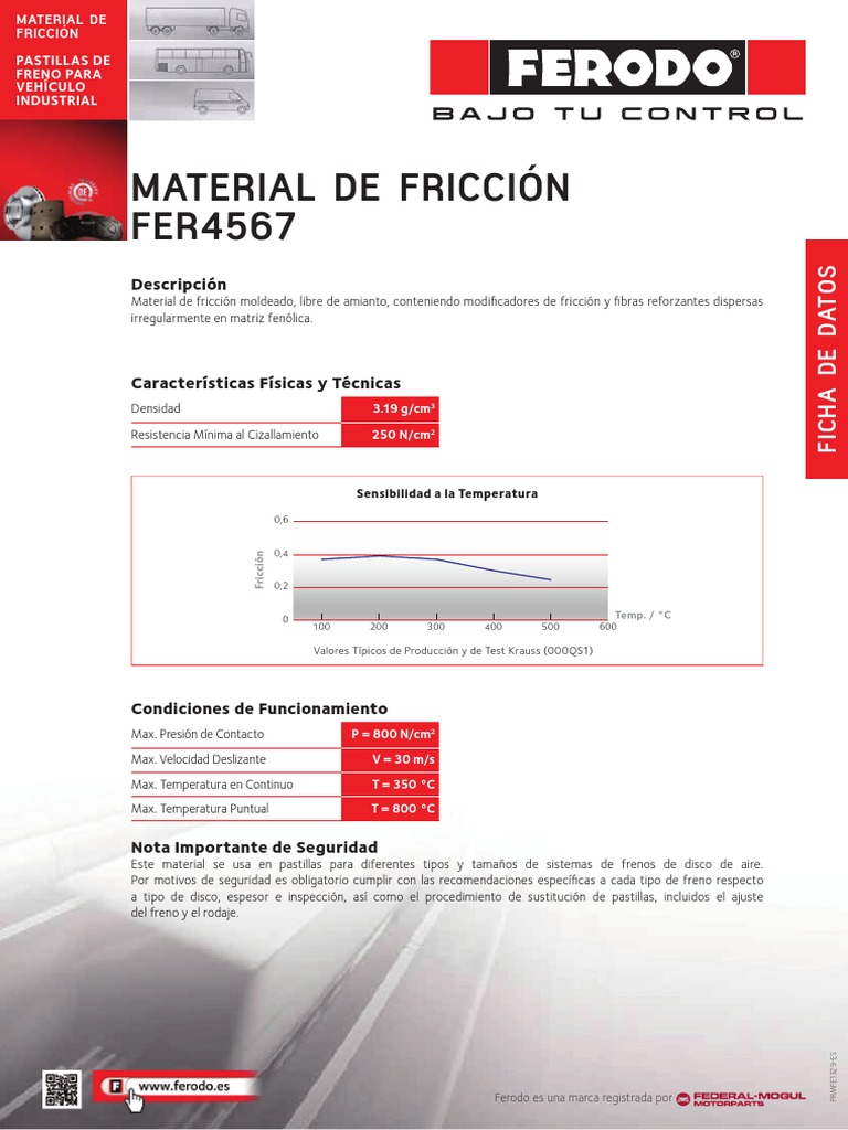 Ferodo Data Sheets FER4567 | PDF