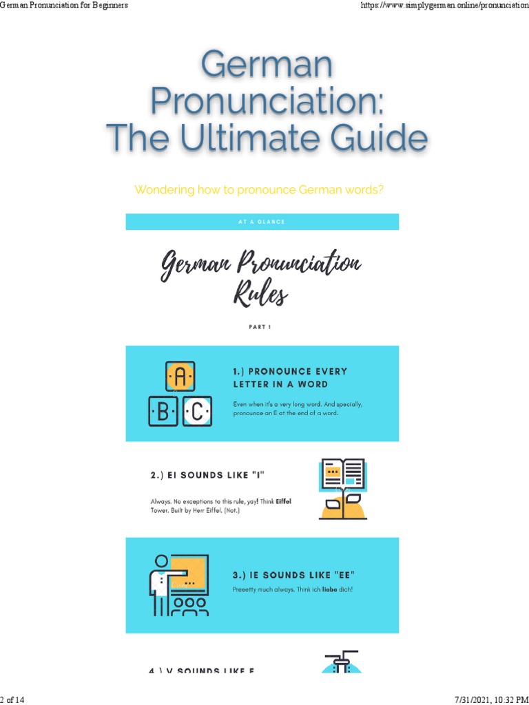 German Pronunciation For Beginners | PDF | Alphabet | Vowel